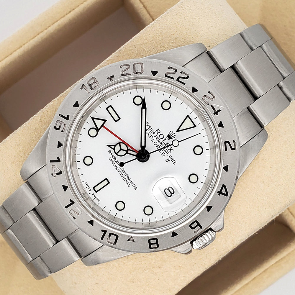 Rolex Explorer II 40mm Polar White Dial Steel Oyster Watch 16570