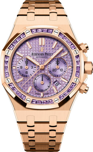 Audemars Piguet Royal Oak Chronograph Rose Gold Gem Set 38mm Bezel Pur
