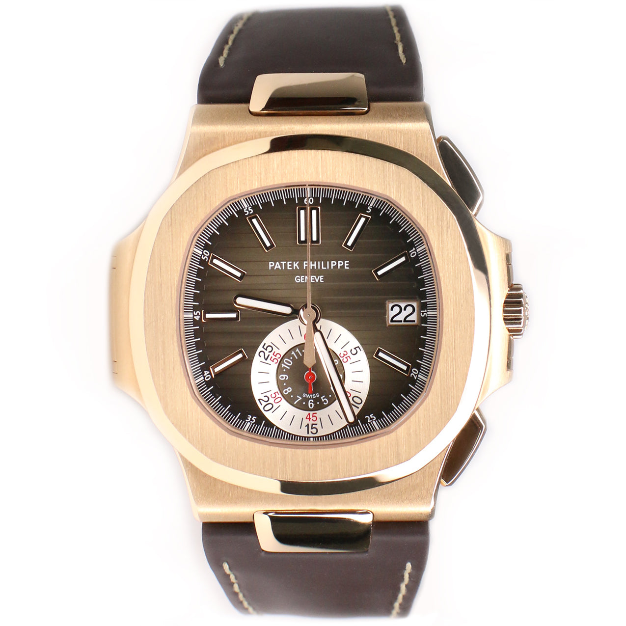 Patek Philippe 5980R Nautilus Chronograph Rose Gold Watch Box Papers