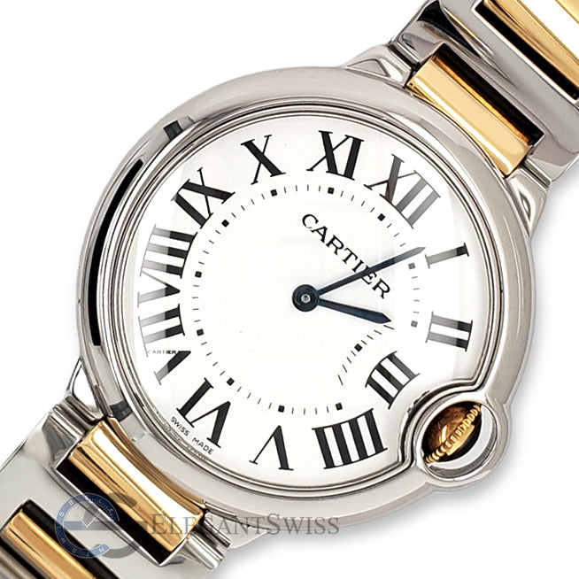 Cartier Ballon Bleu 36MM Yellow Gold Stainless Steel Watch W69008Z3