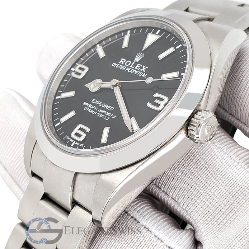 Rolex Explorer Oyster Perpetual Black Dial 39mm Stainless Steel Men's