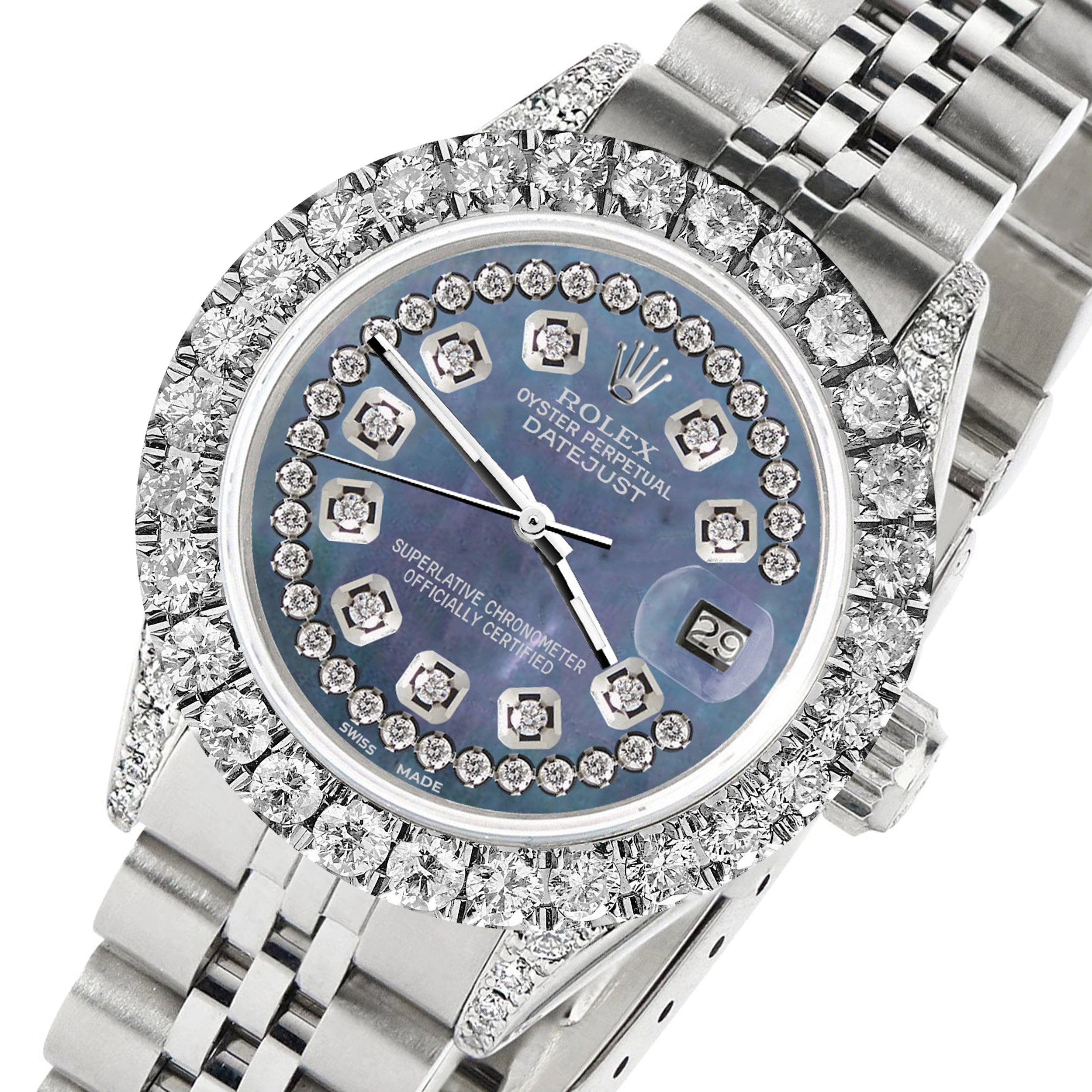 Watch Black Face Rolex With Diamonds